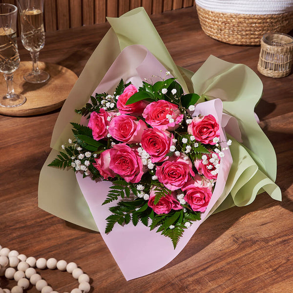 Enduring Pink Rose Gift – Flower gift baskets – America delivery ...